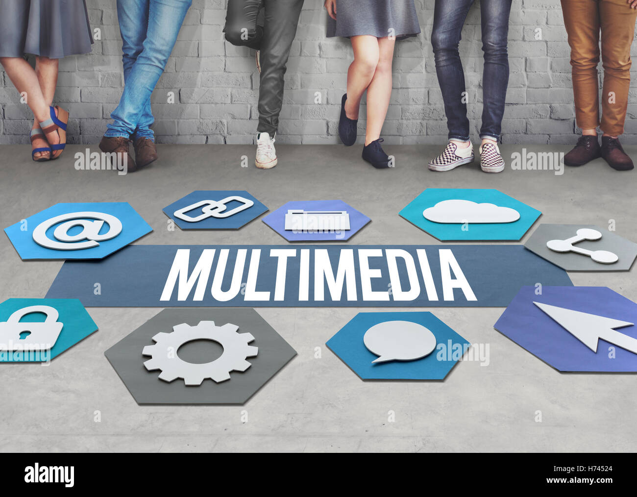 Multimedia Modern Technology Graphic Concept Stock Photo - Alamy