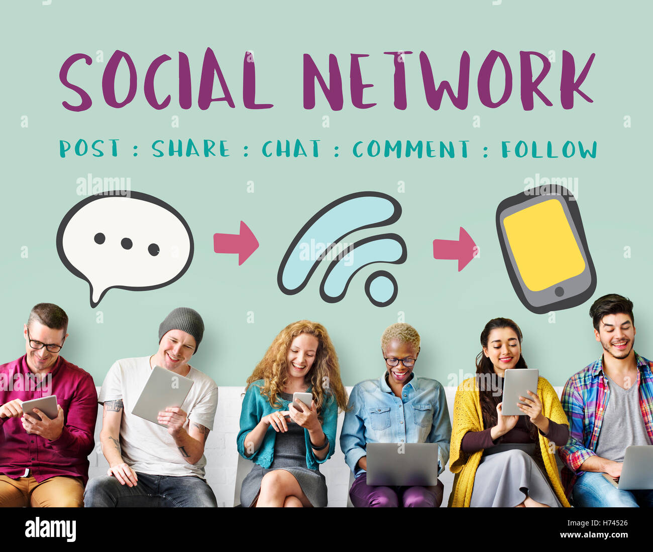 Social Media Networking Online Communication Connect Concept Stock ...