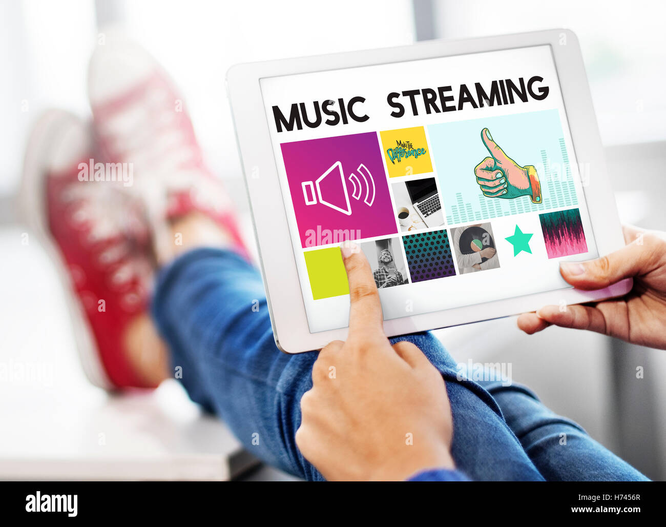 Media Player Audio Entertainment Streaming Concept Stock Photo - Alamy