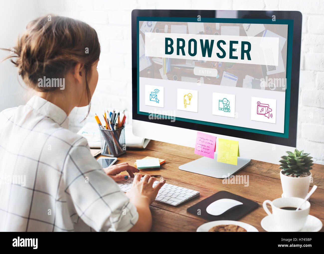 Browser Online Communication Connection Concept Stock Photo - Alamy