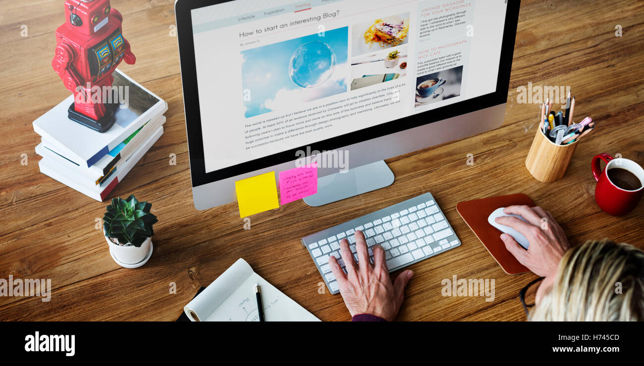 Working House Computer Blogger Concept Stock Photo - Alamy