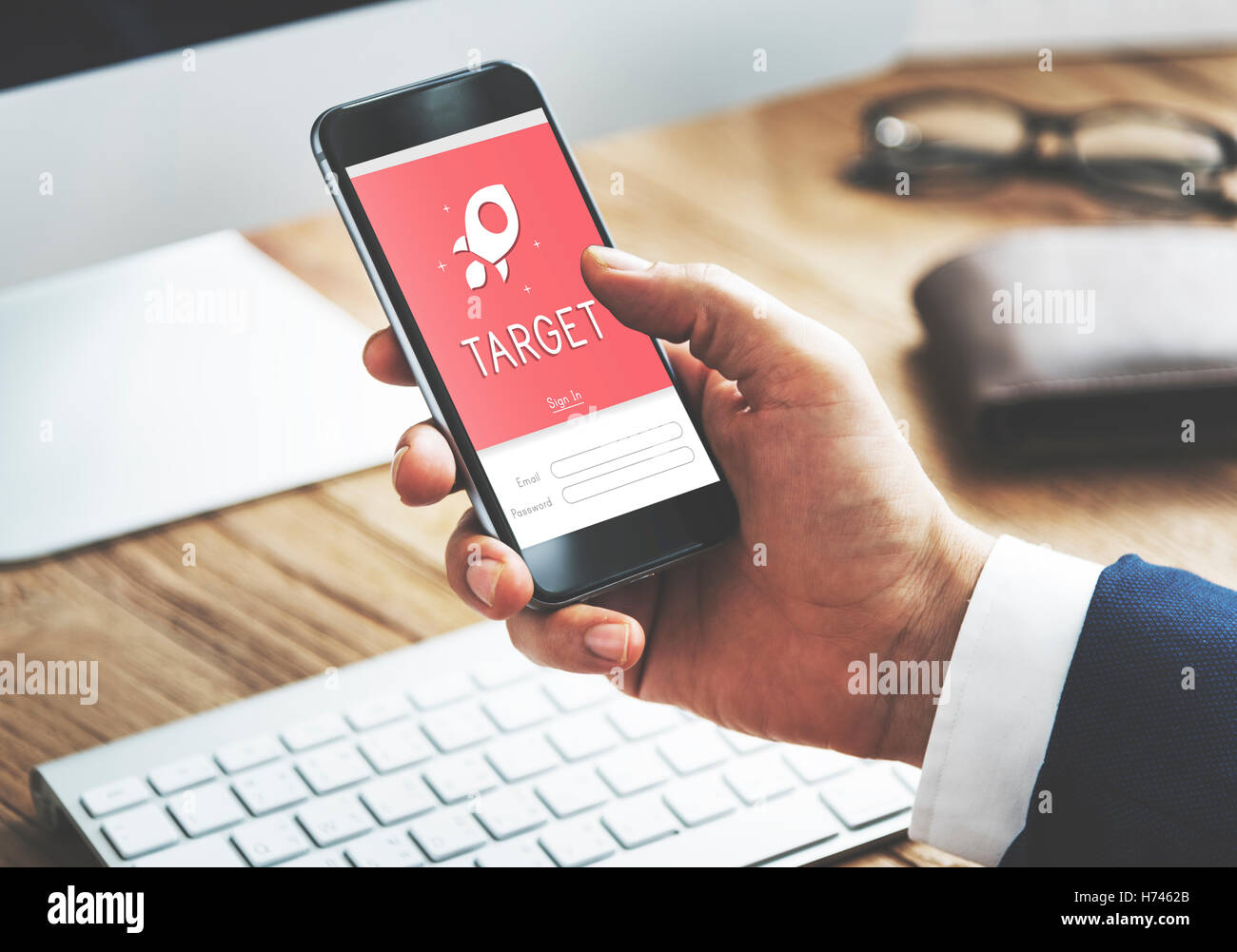 Target Goals Strategy Login Graphic Concept Stock Photo - Alamy