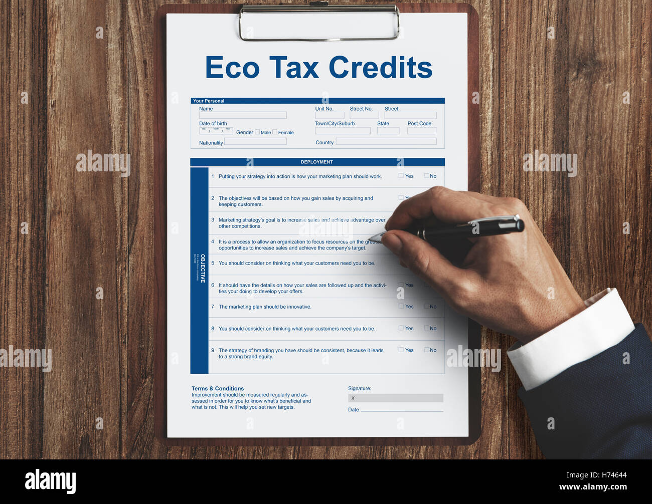 Eco Tax Credit Page Graphic Concept Stock Photo - Alamy