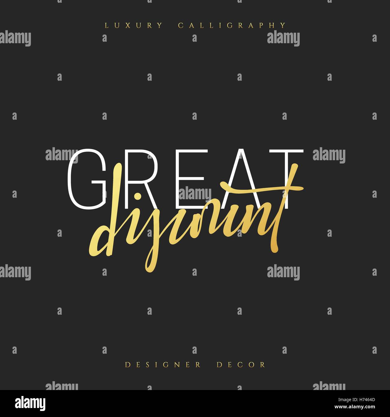 Inscription Great discount Calligraphic handmade. Advertising Poster ...