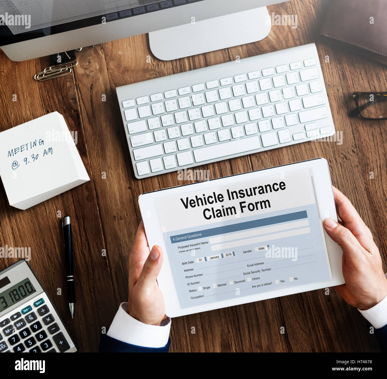 Vehicle Insurance Claim Form Concept Stock Photo - Alamy