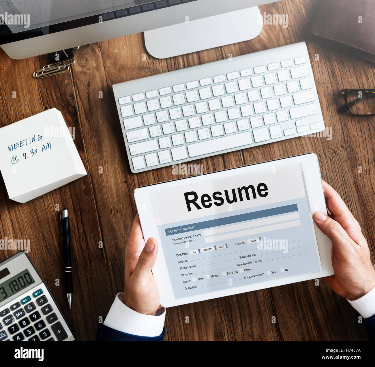 Resume Apply Work Form Concept Stock Photo - Alamy