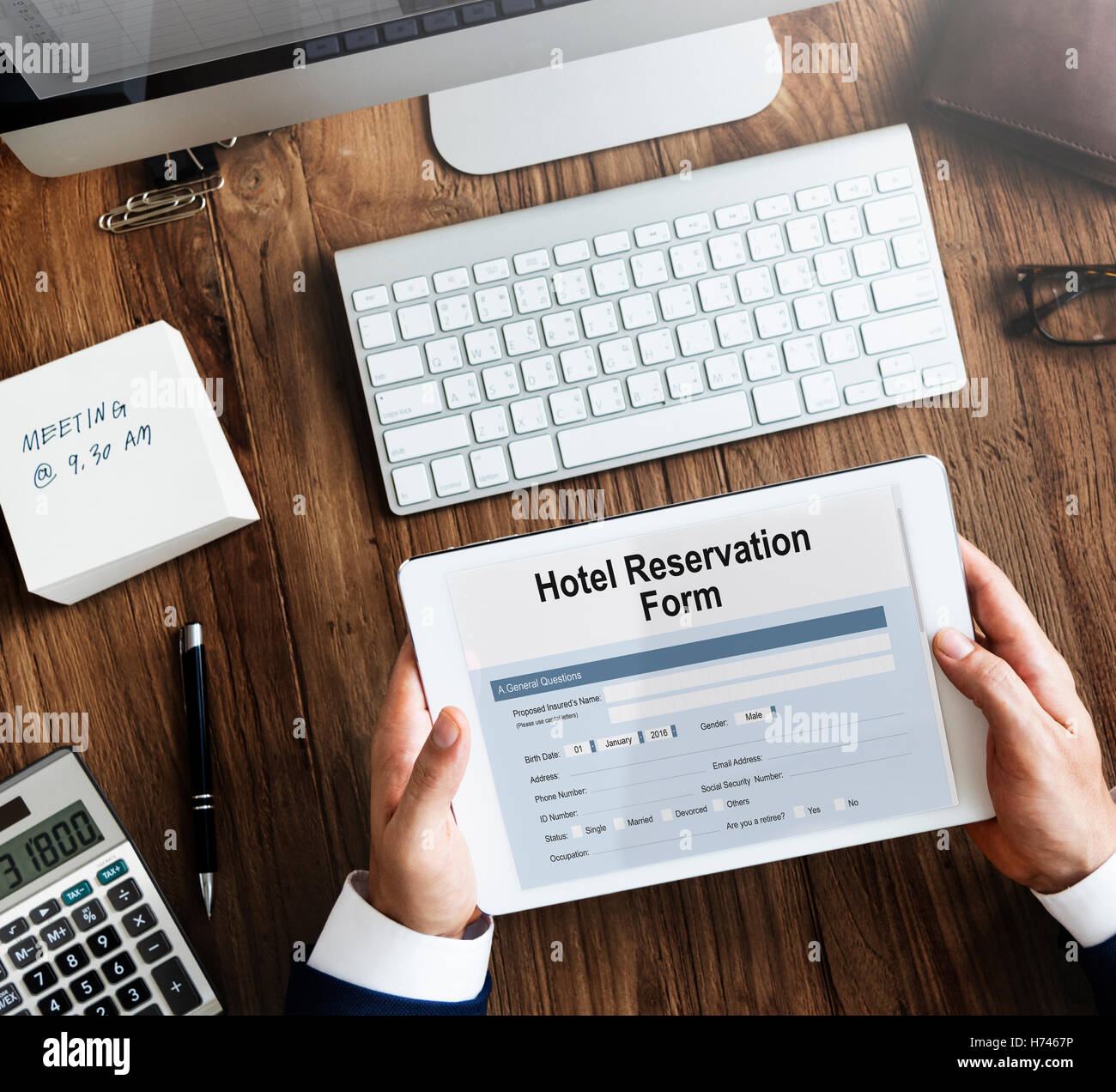Hotel Booking Reservation Form Concept Stock Photo - Alamy
