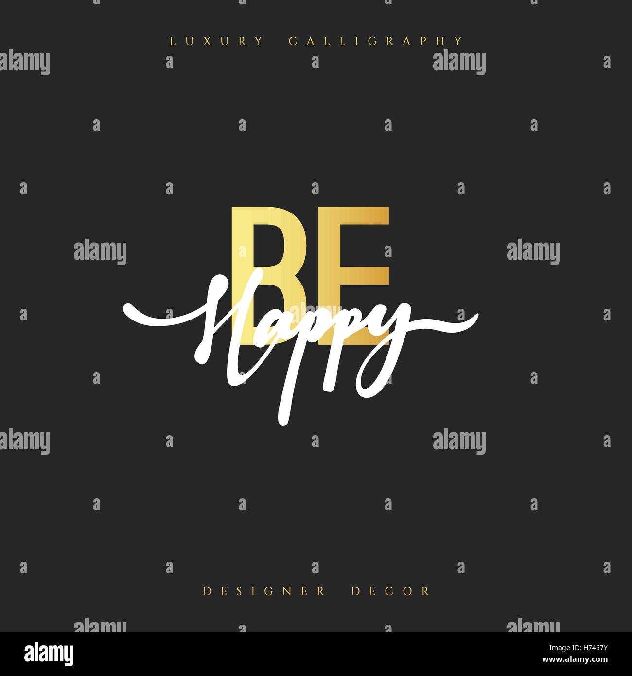 Be Happy lettering handmade calligraphy. Inscriptions for greeting card ...