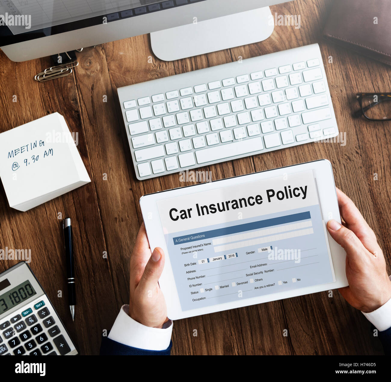 Car Insurance Policy Form Concept Stock Photo - Alamy