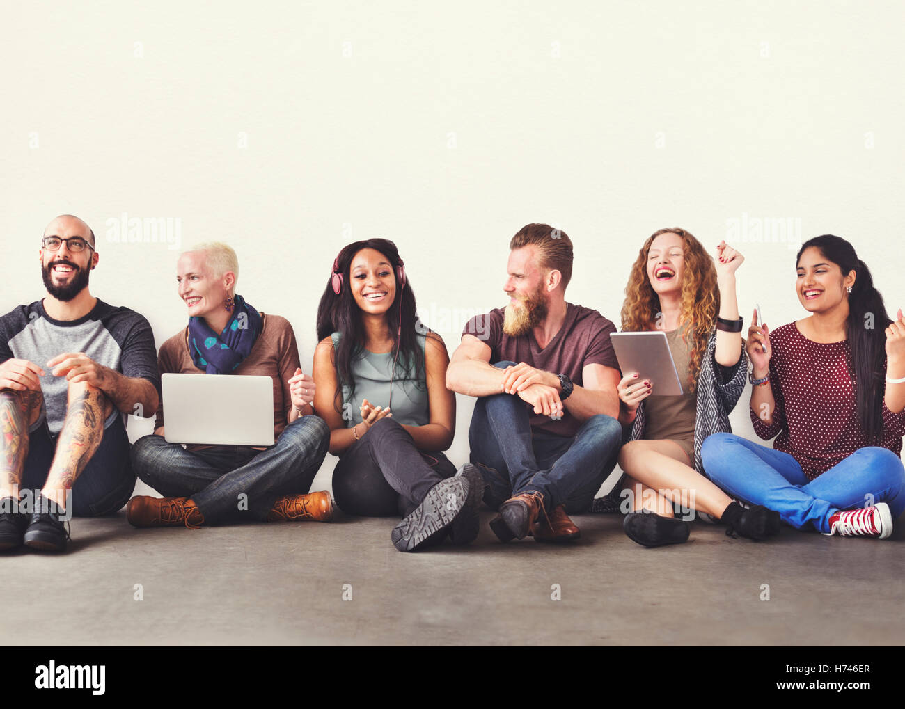 Diverse People Friendship Digital Device Connection Concept Stock Photo ...