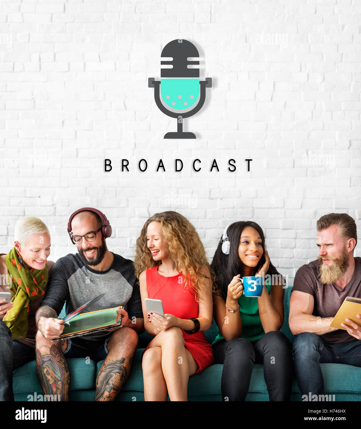 Microphone Audio Podcast Broadcast Media Graphic Concept Stock Photo ...