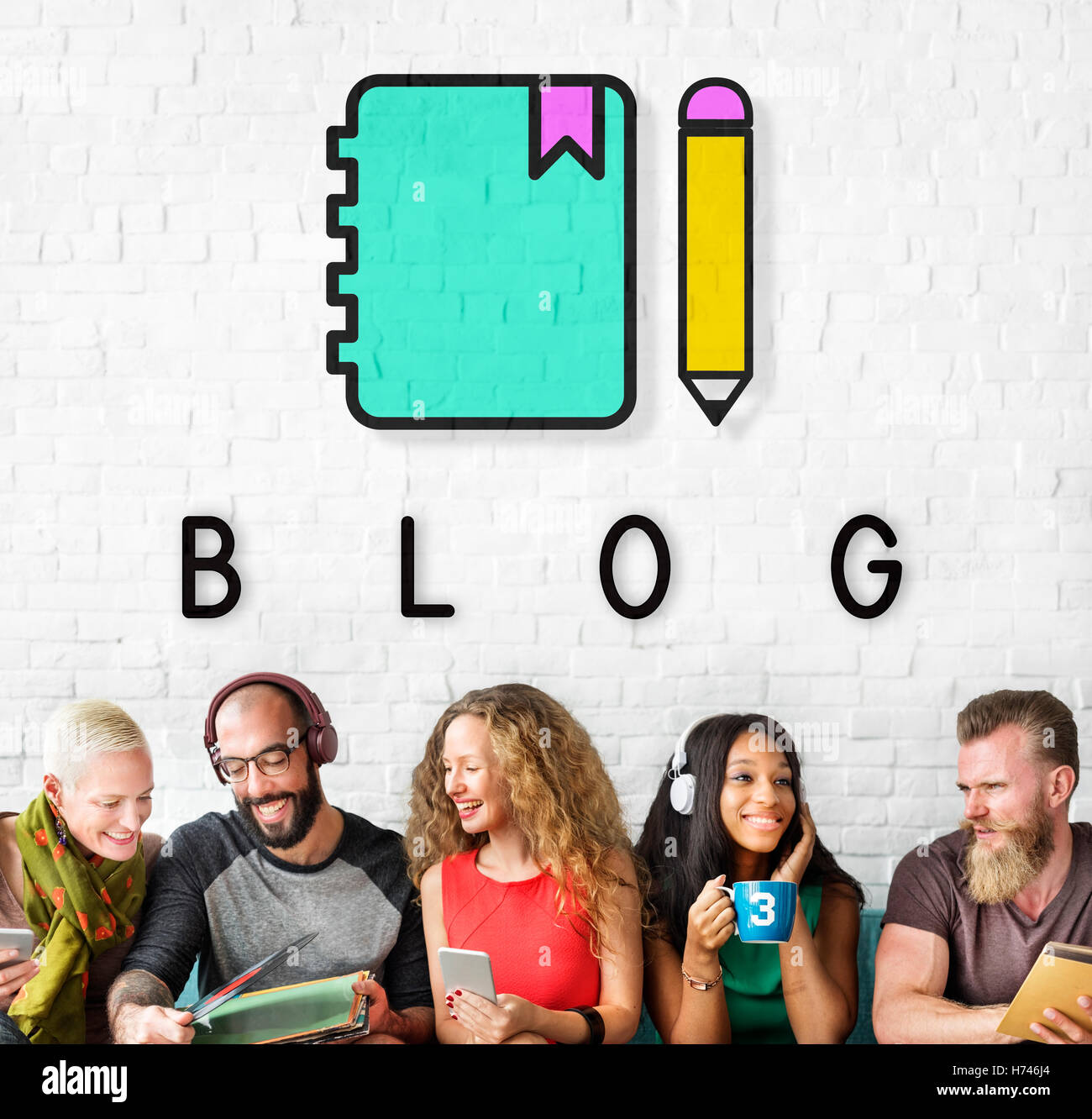 Notebook Pencil Write Communication Graphic Concept Stock Photo - Alamy