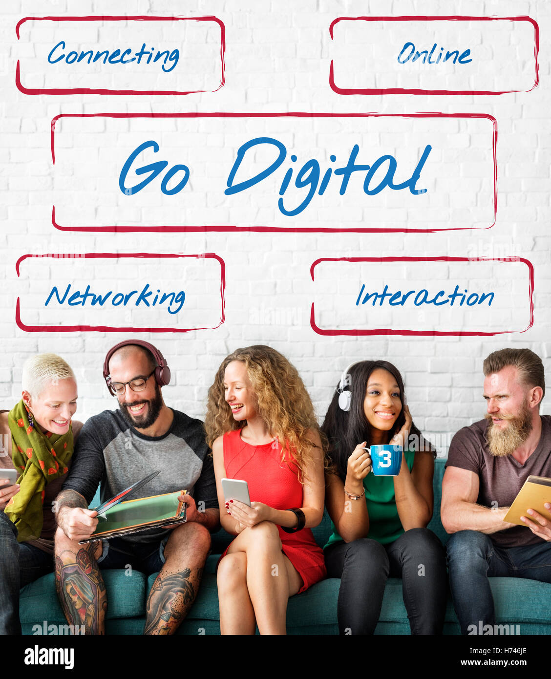 Social Network Connection Internet Digital Words Concept Stock Photo ...