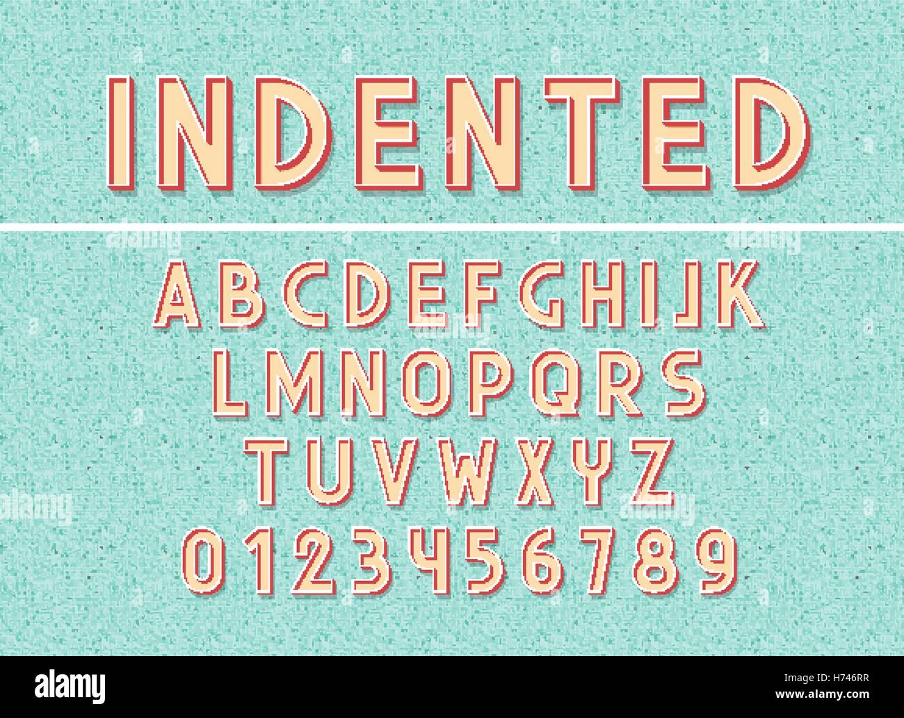 Font and abc letters print typography vector Illustration. Retro type ...