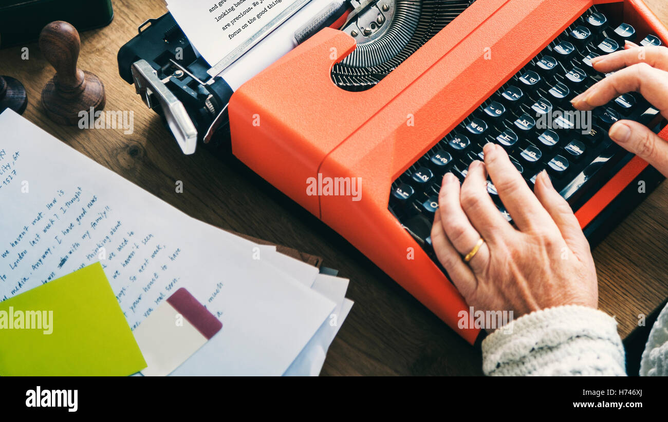 Typewriter Writer Typing Alphabet Letter Message Concept Stock Photo ...