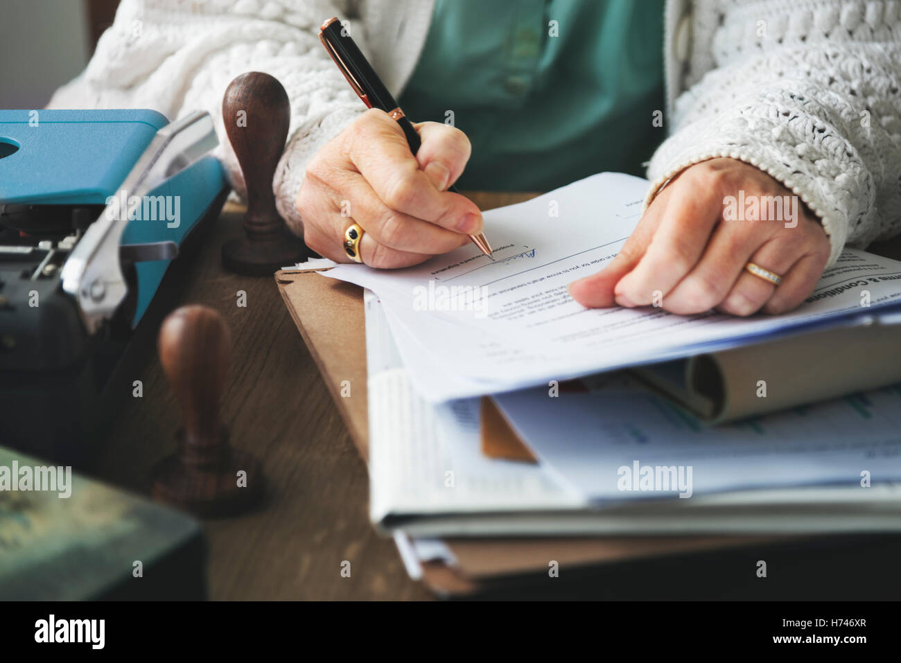Stamp Signing Authorization Contract Documents Concept Stock Photo - Alamy