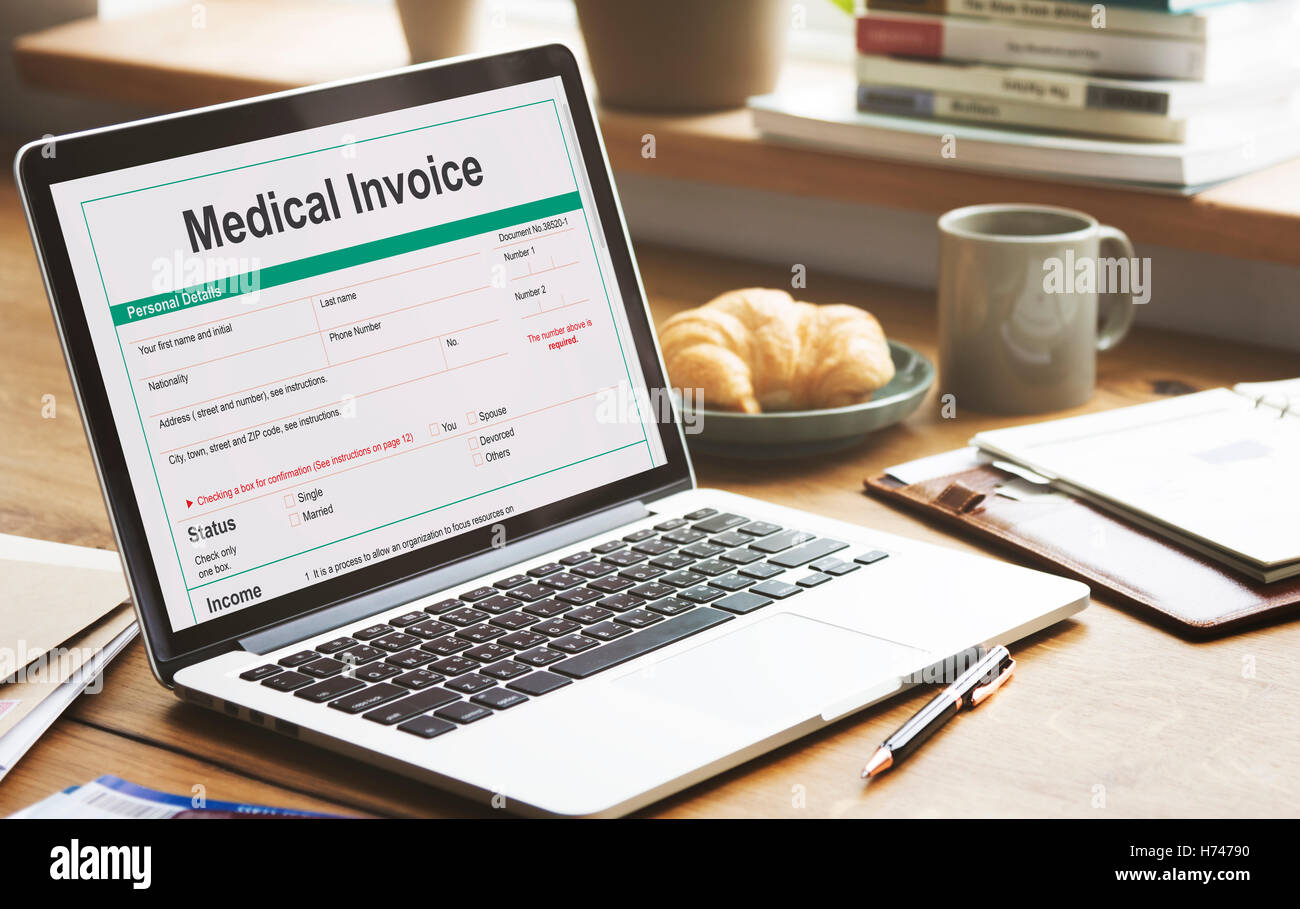 Medical Invoice Document Form Patient Concept Stock Photo - Alamy