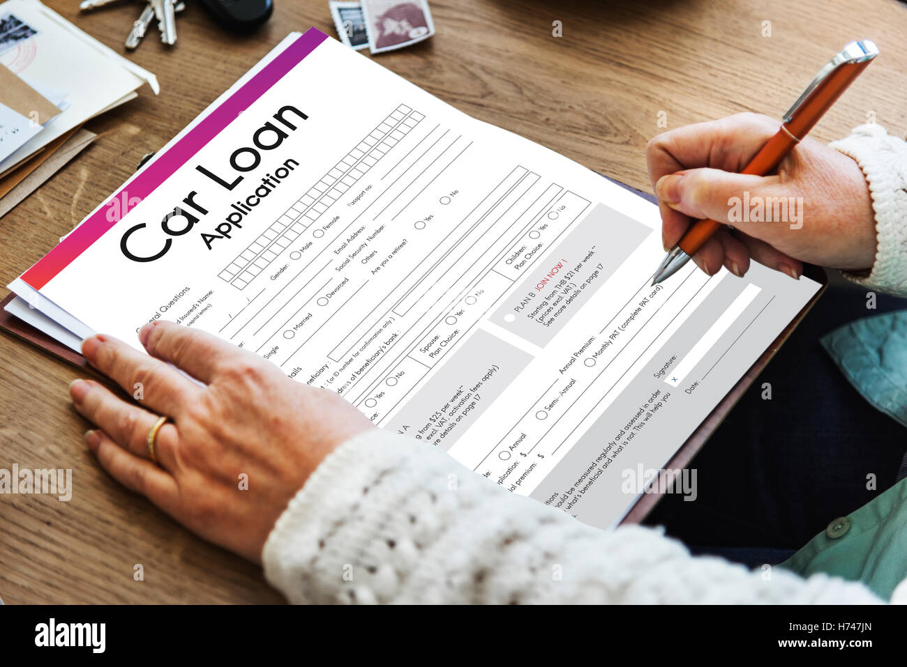 Car Loan Finance Application Money Concept Stock Photo - Alamy