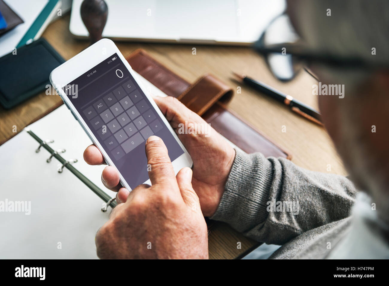 Calculator Calculate Accounting Aplication Concept Stock Photo - Alamy