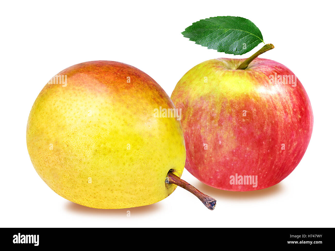 apple and pear isolated on white background Stock Photo - Alamy