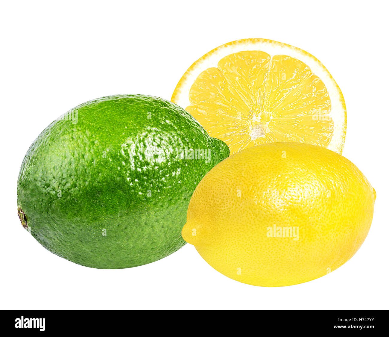 Fresh lime and lemon isolated on white background Stock Photo - Alamy