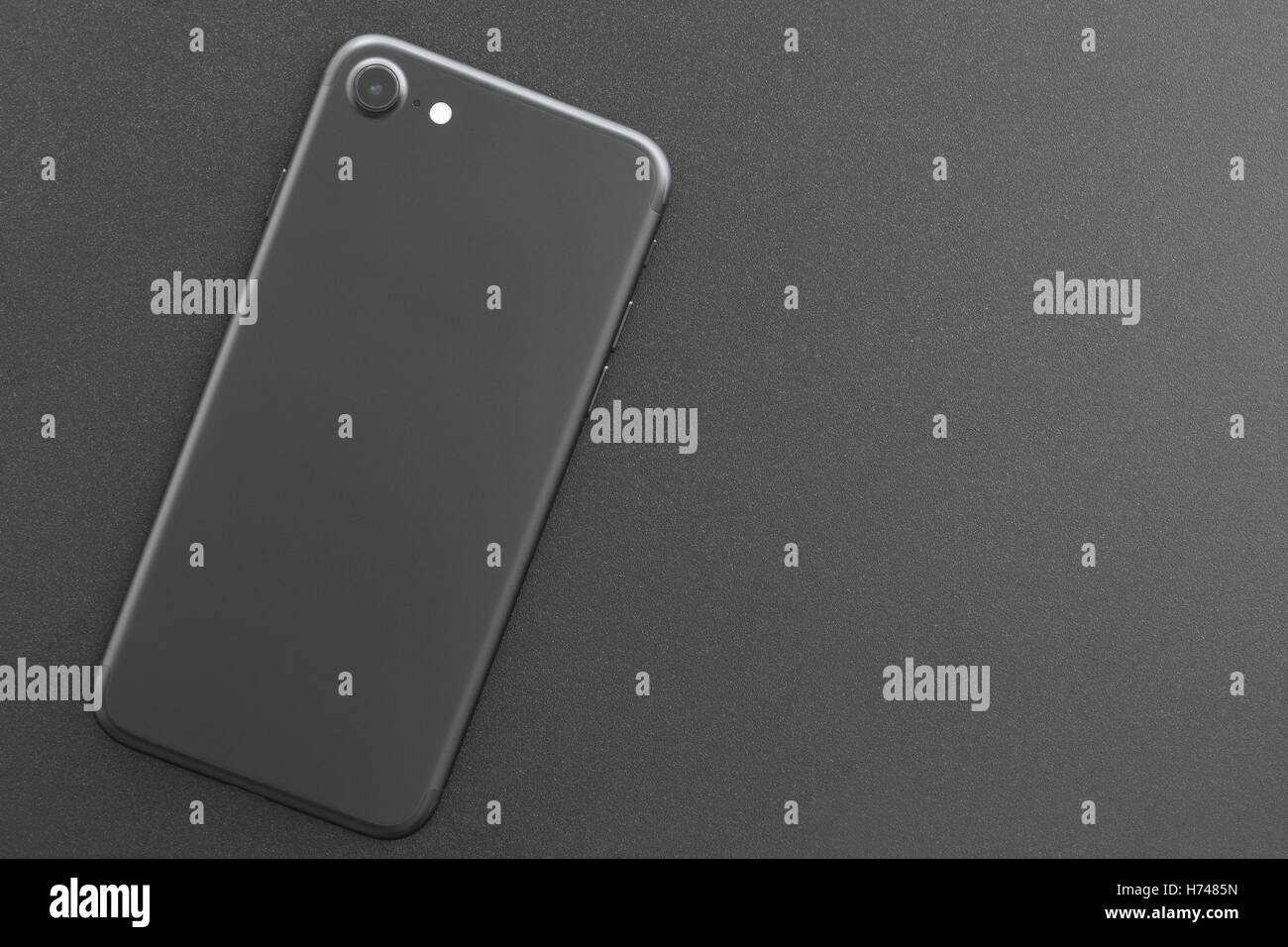 phone matte black color backside on top view Stock Photo - Alamy
