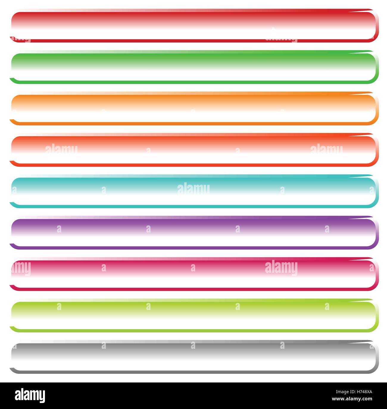 Buttons, banners in several color. Horizontal button shape set Stock ...