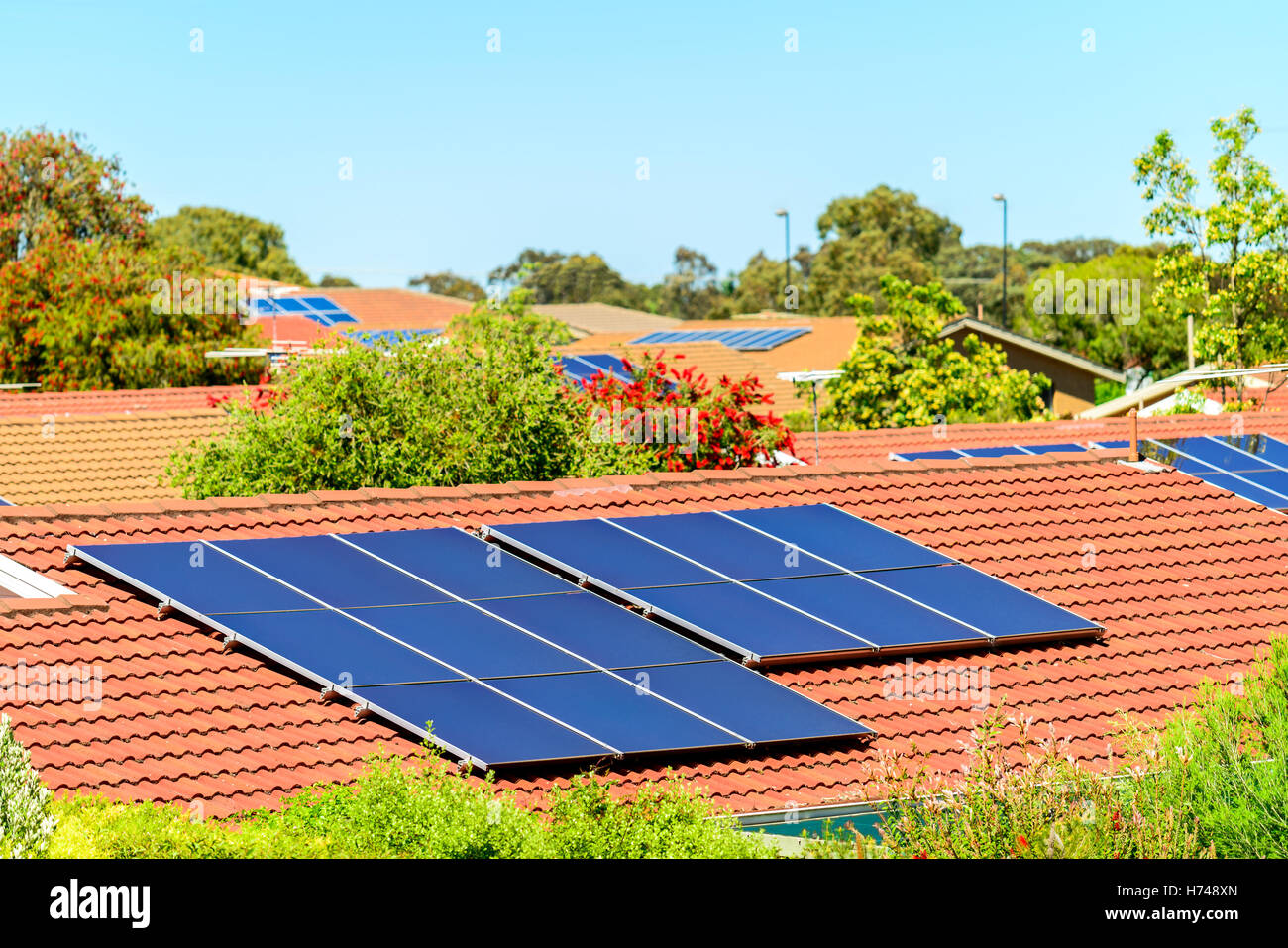 Solar panels installed on the roof in South Australia Stock Photo - Alamy