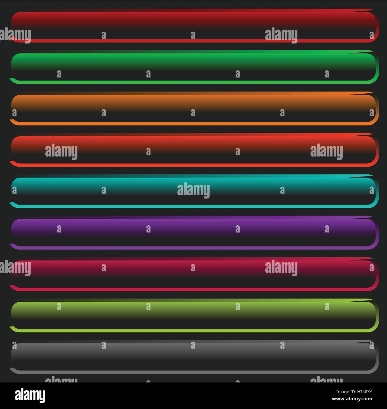 Buttons, banners in several color. Horizontal button shape set Stock ...