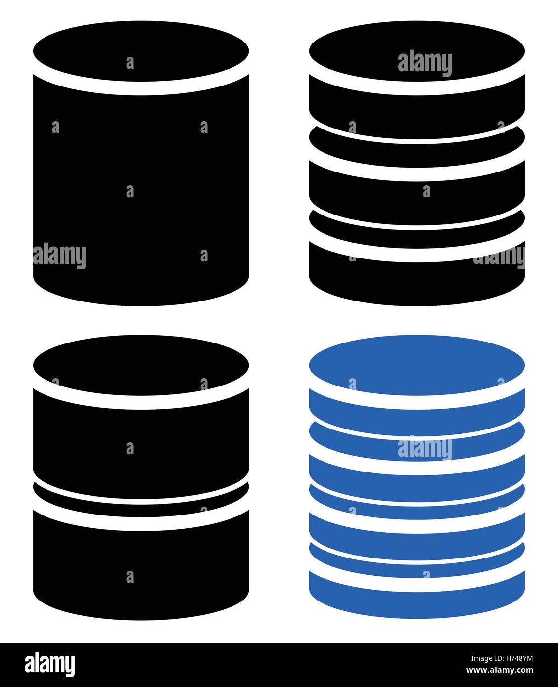Different barrel (cylinder) shape symbol, icon set Stock Vector Image ...