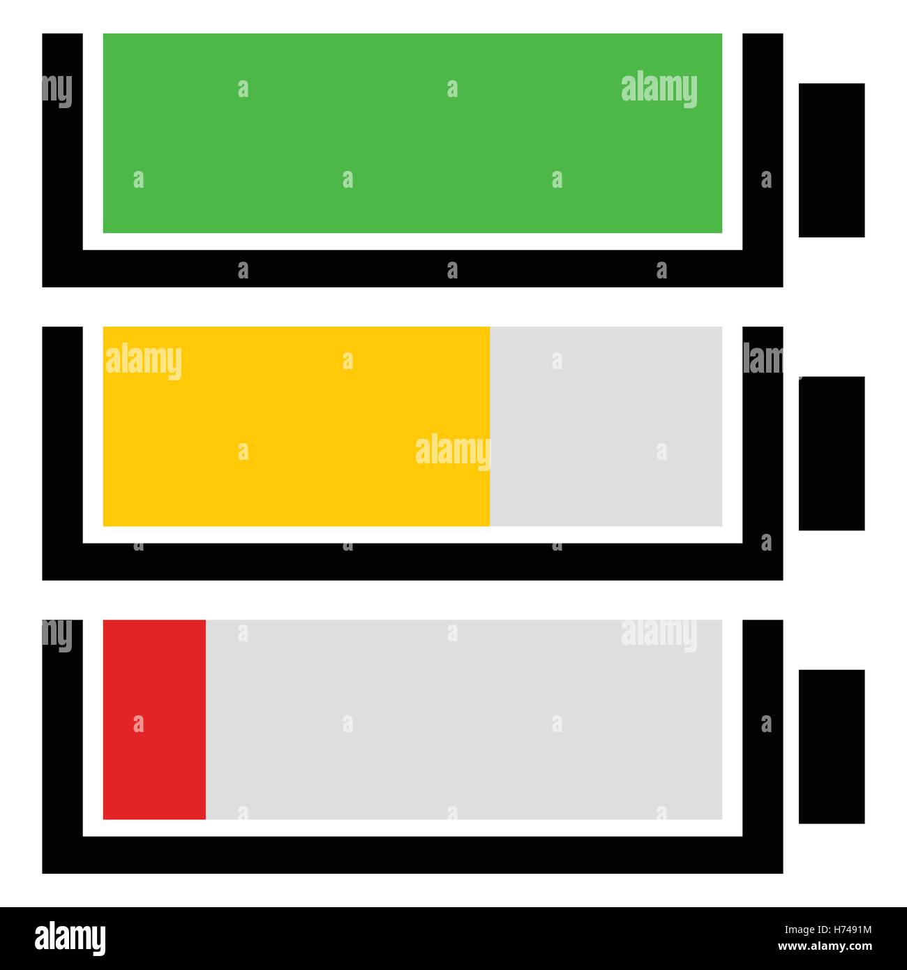 Battery level indicator set. Flat battery icons Stock Vector Image ...