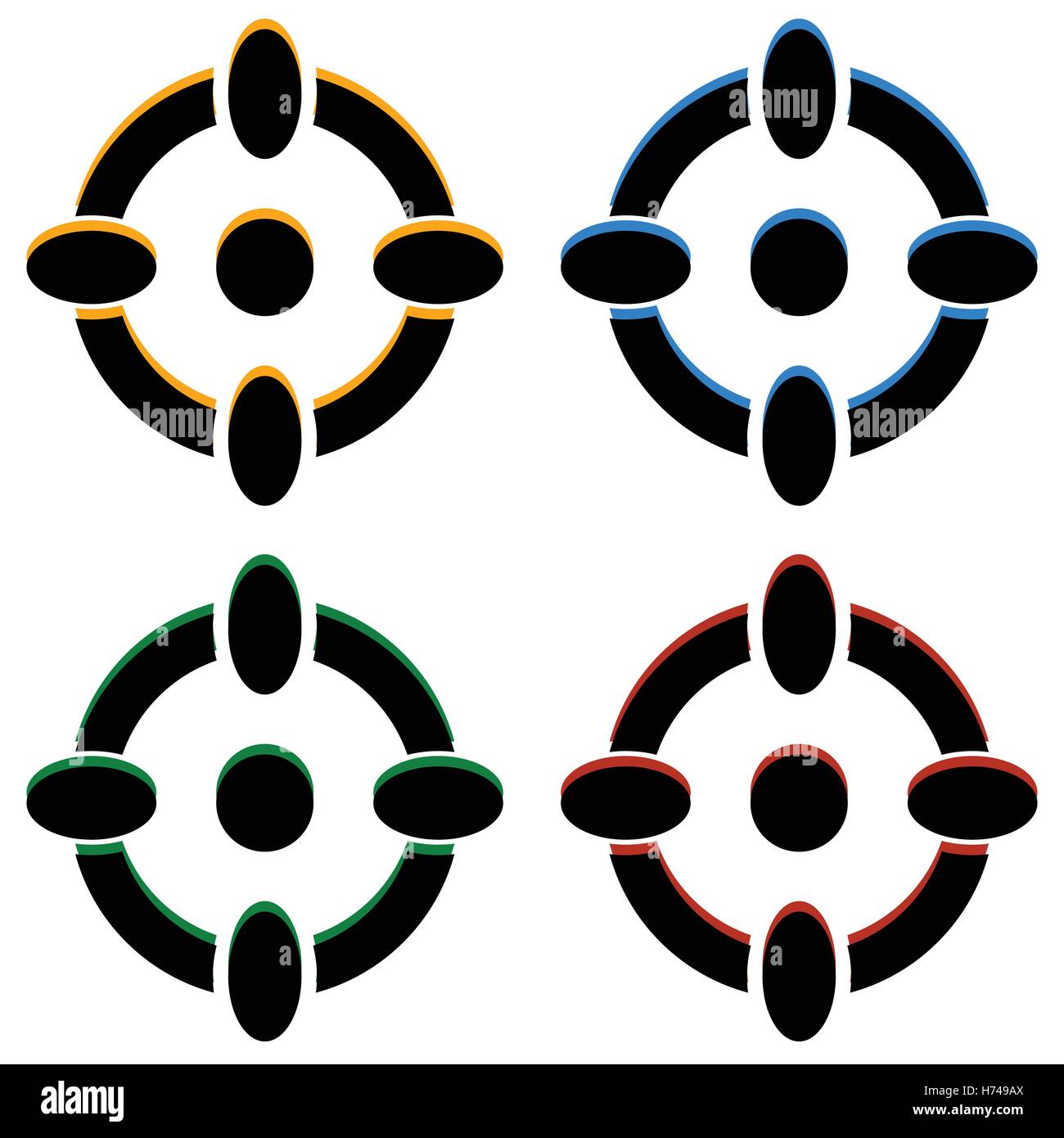Crosshair / target mark / reticle icons in 4 color Stock Vector Image ...