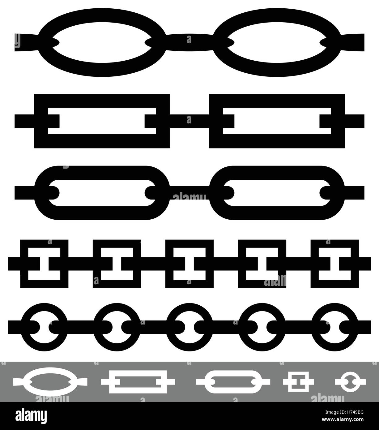 Set of 4 repeatable chain / chain link shapes Stock Vector Image & Art ...