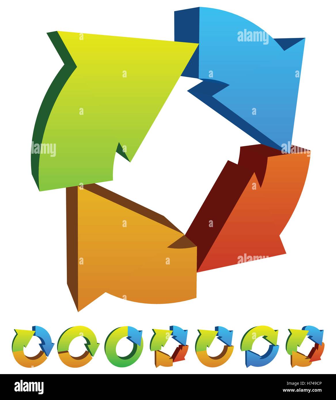 Set of 7 colorful circular arrow icon Stock Vector Image & Art - Alamy