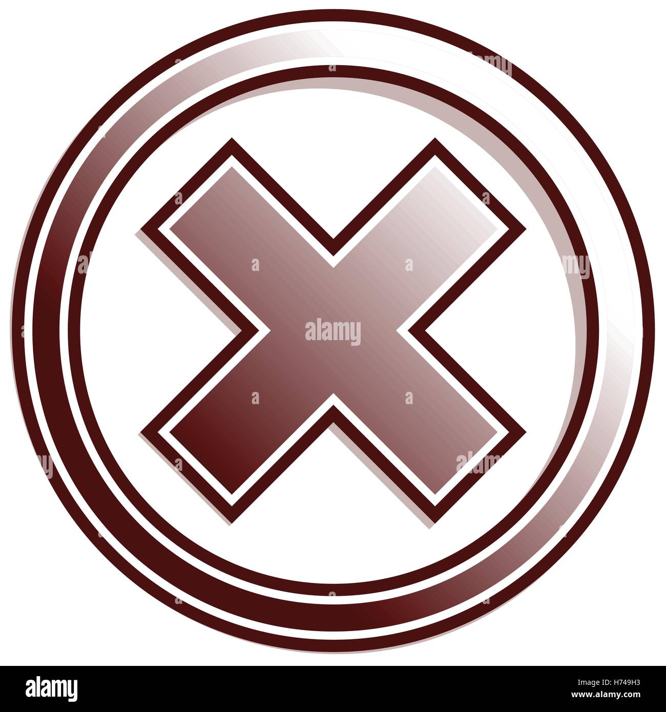 Cross, X symbol, icon(Failure, error, rejection, forbidden, deletion ...