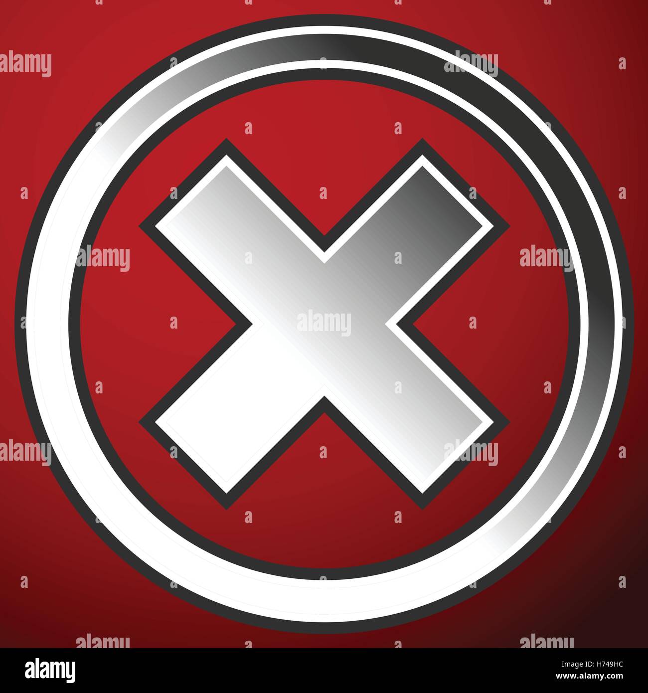 Cross, X symbol, icon(Failure, error, rejection, forbidden, deletion ...