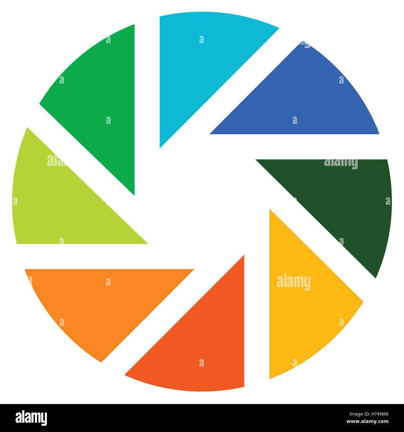 Aperture like symbol. Circular icon with lamellas Stock Vector Image ...