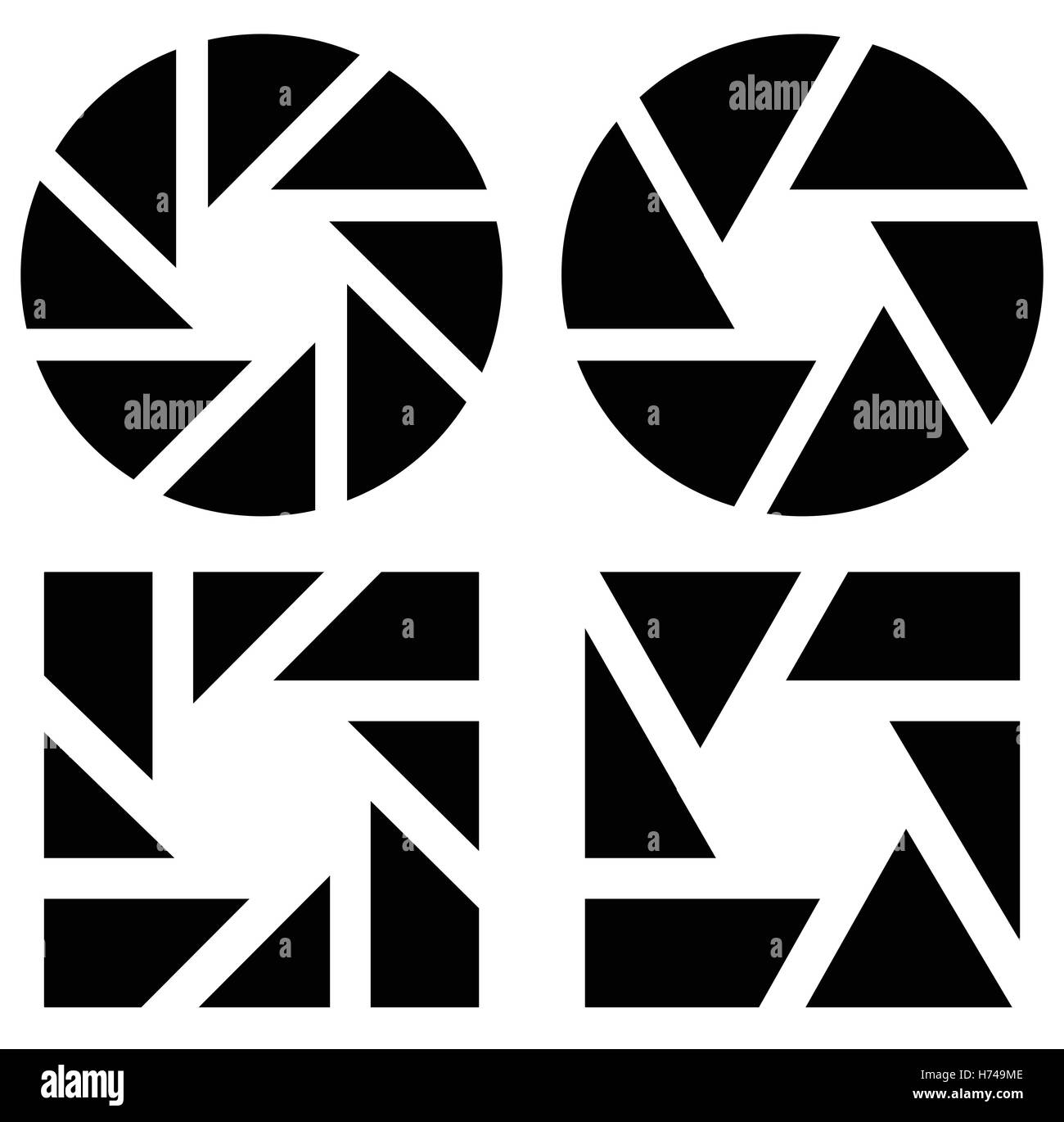 Aperture like symbol. Circular icon with lamellas Stock Vector Image ...