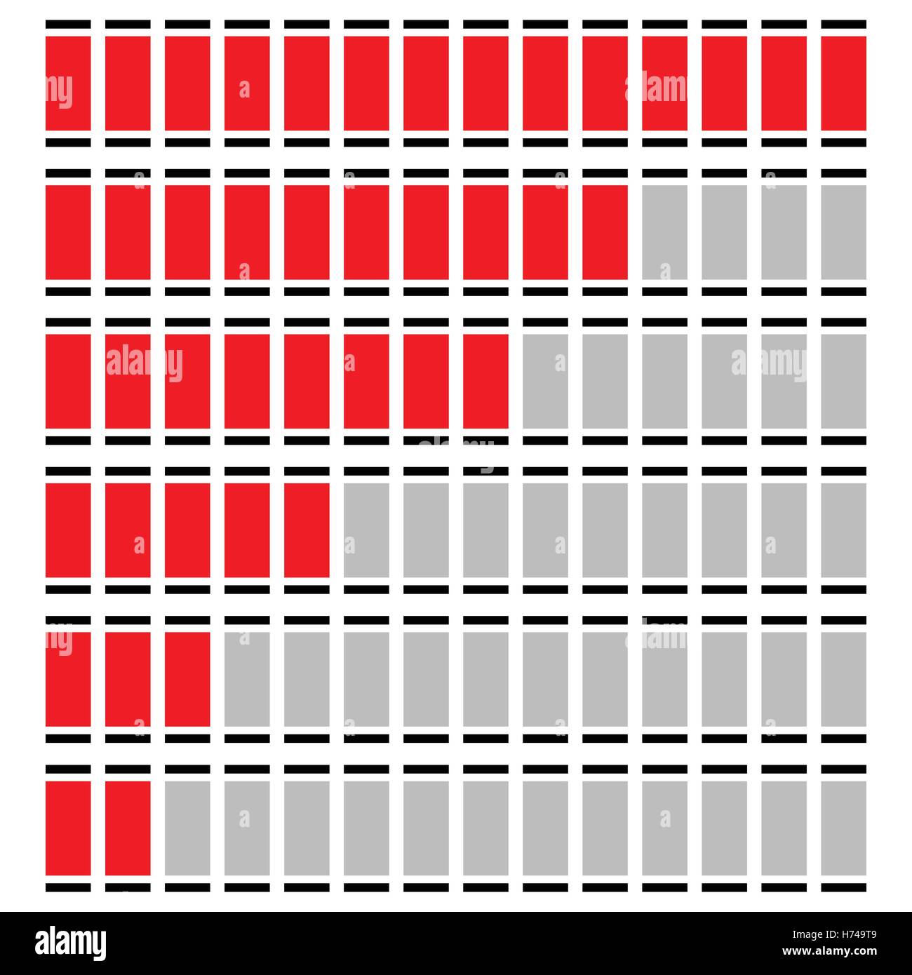 Progress, level indicators - Gauges, meters in sequence Stock Vector ...