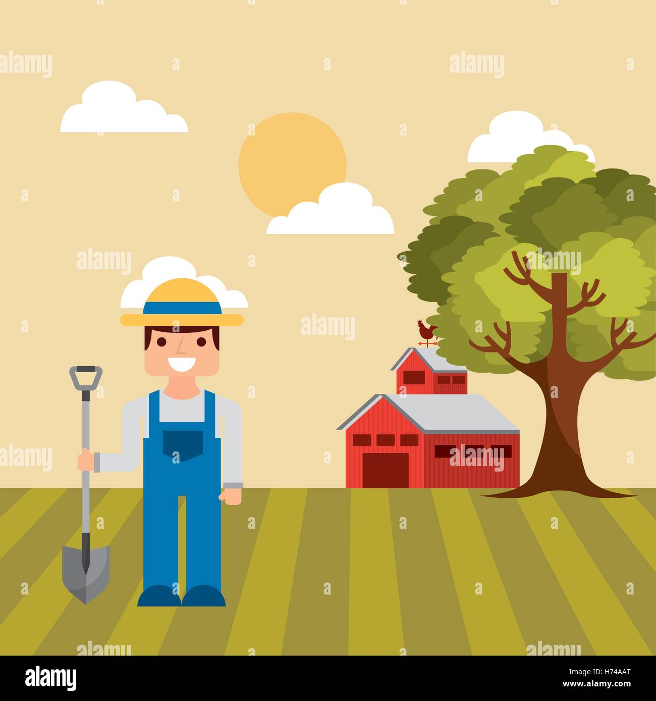 agriculture production landscape icon vector illustration design Stock ...
