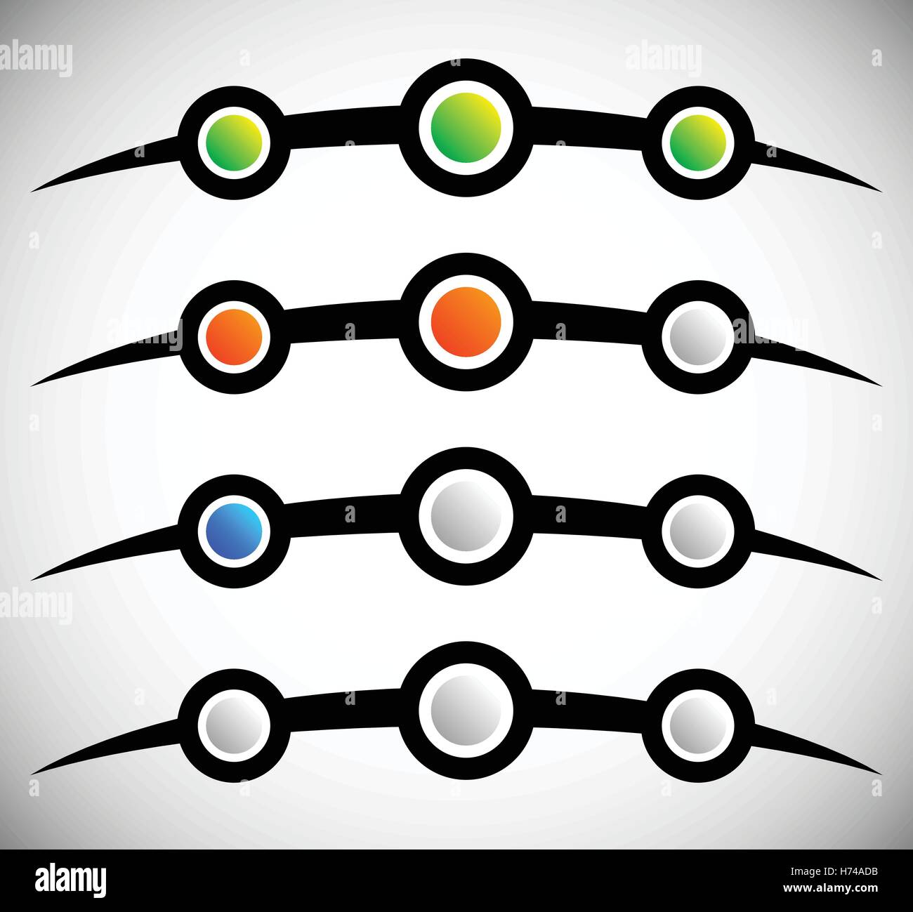 3 step progress indicator abstract GUI element Stock Vector Image & Art ...