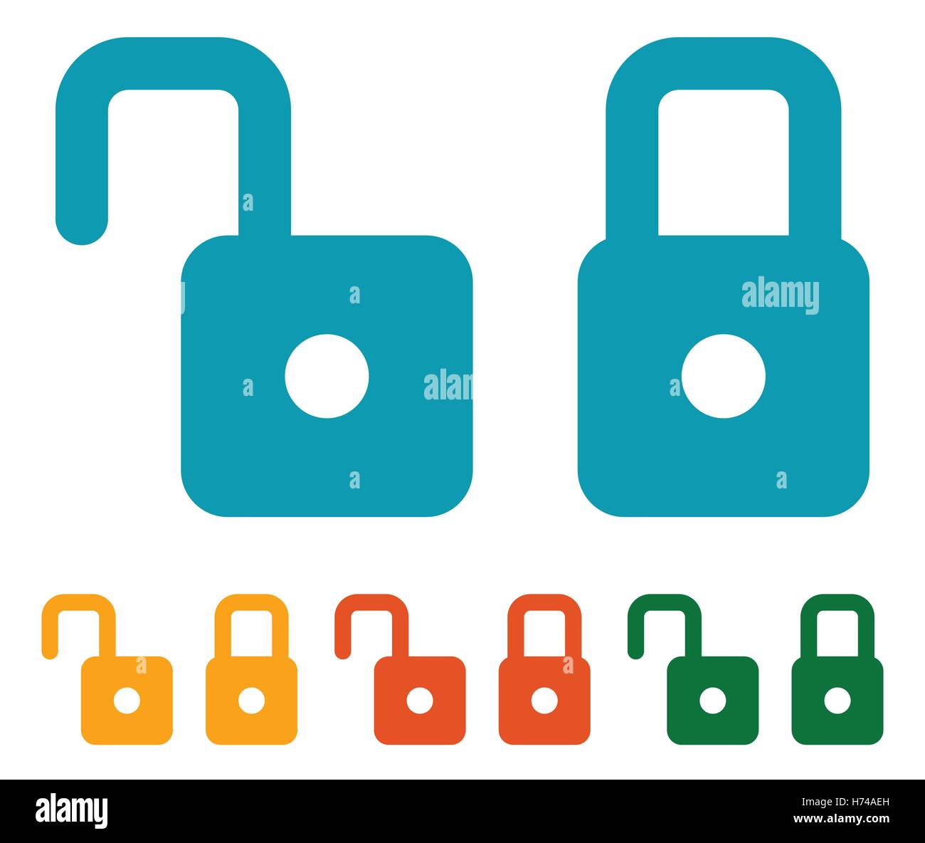 Padlock, lock icon. Flat symbols in modern colors Stock Vector Image ...