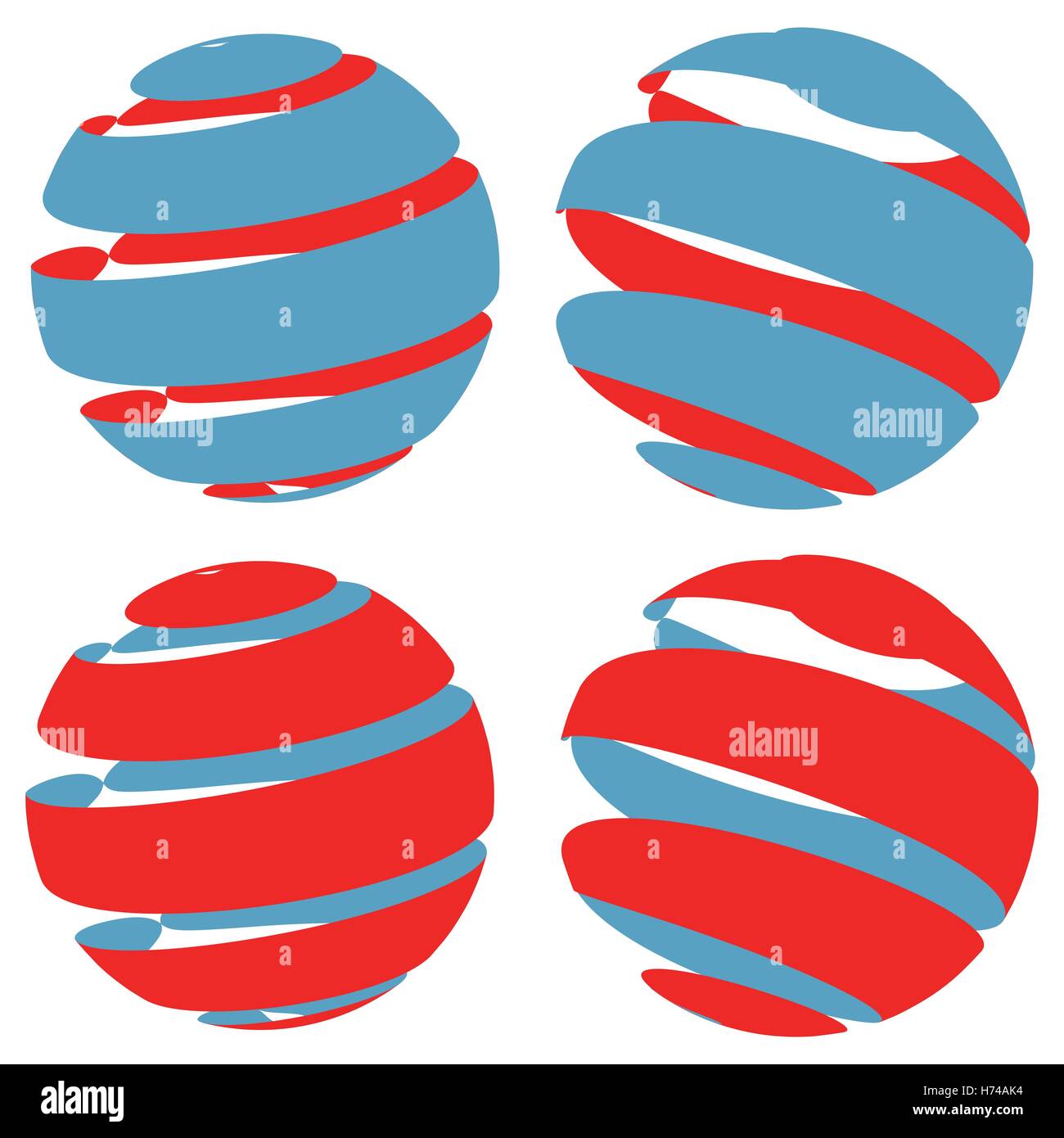 3d abstract striped sphere in four version Stock Vector Image & Art - Alamy