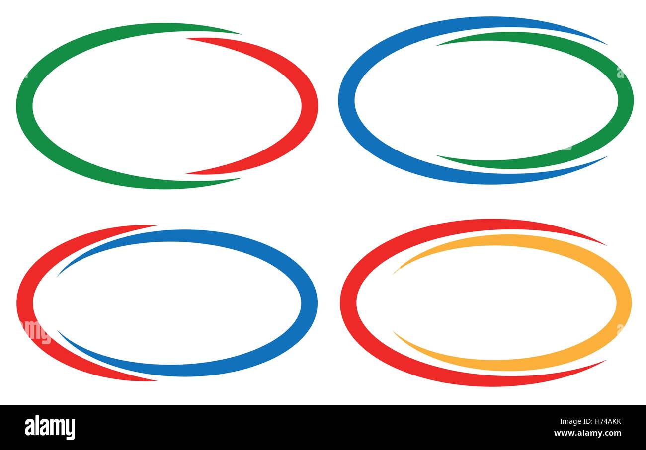 Colorful circular frames / banner elements. Set of 4 version Stock ...