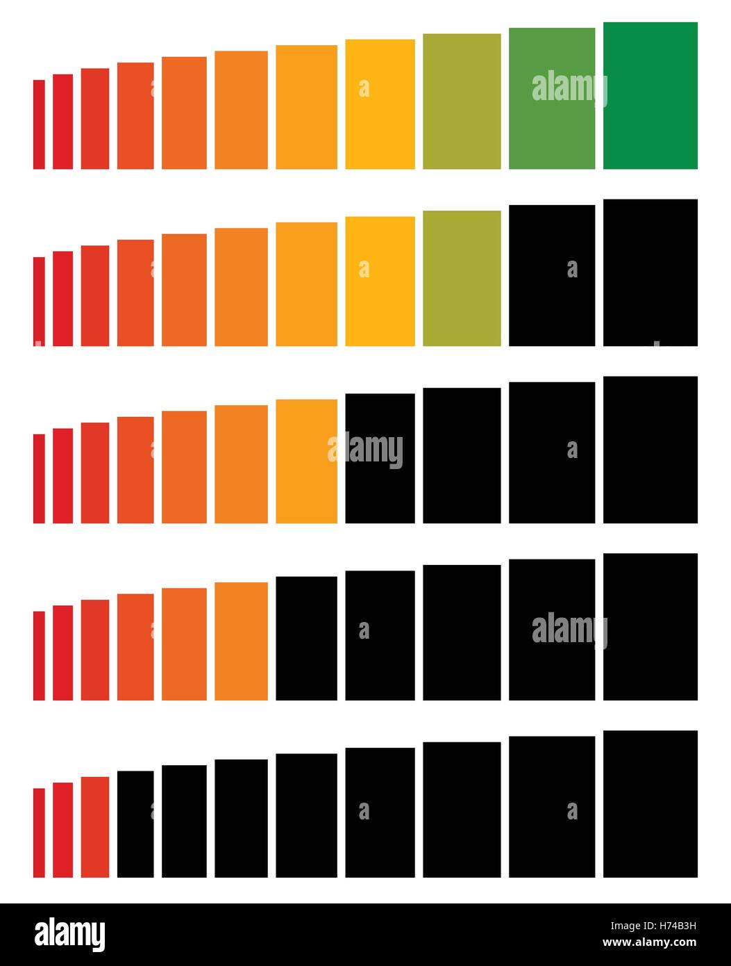 Progress, level indicators in sequence from low to high Stock Vector Image & Art - Alamy