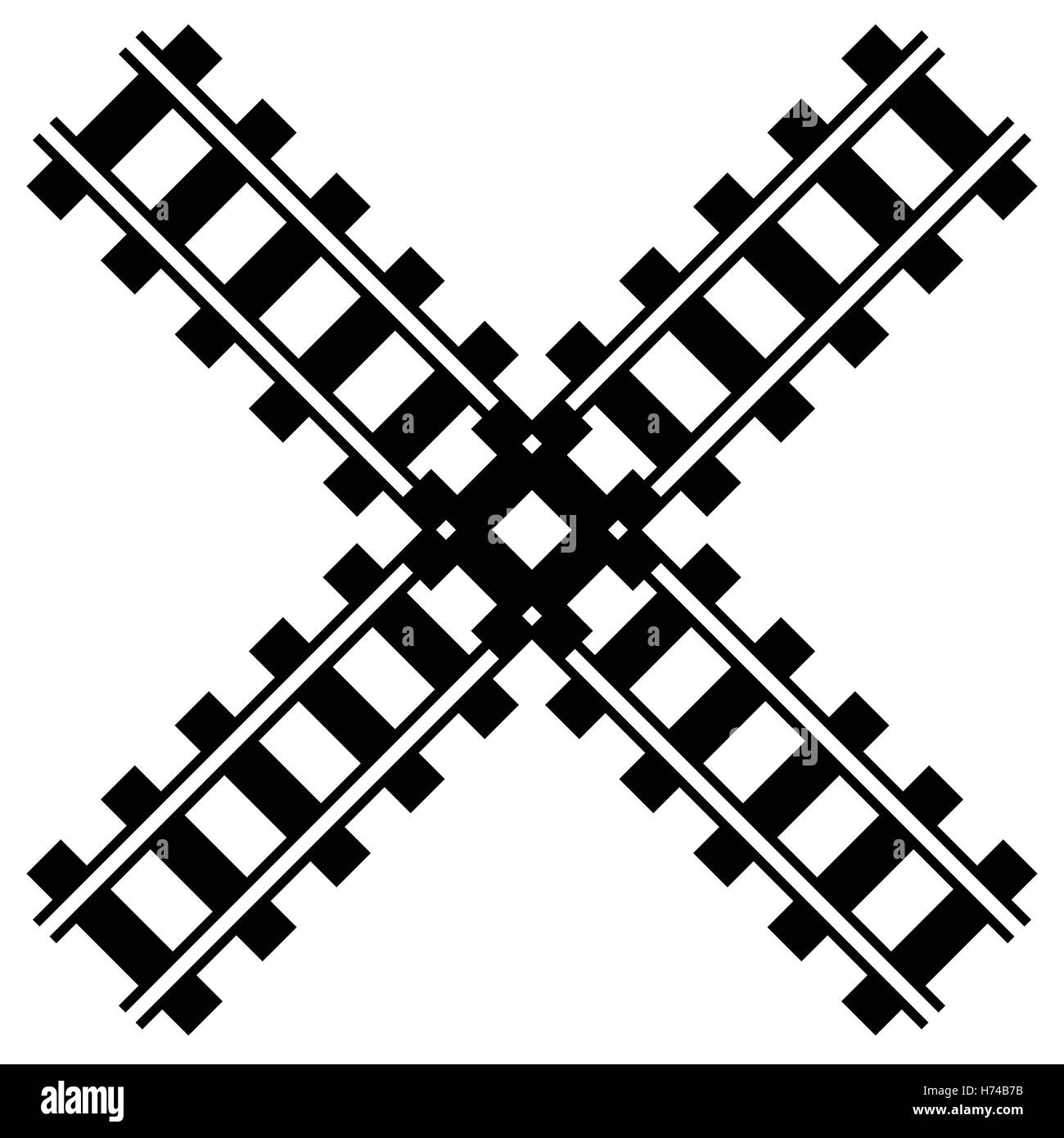 Illustration w railway track, rail road silhouette Stock Vector Image ...