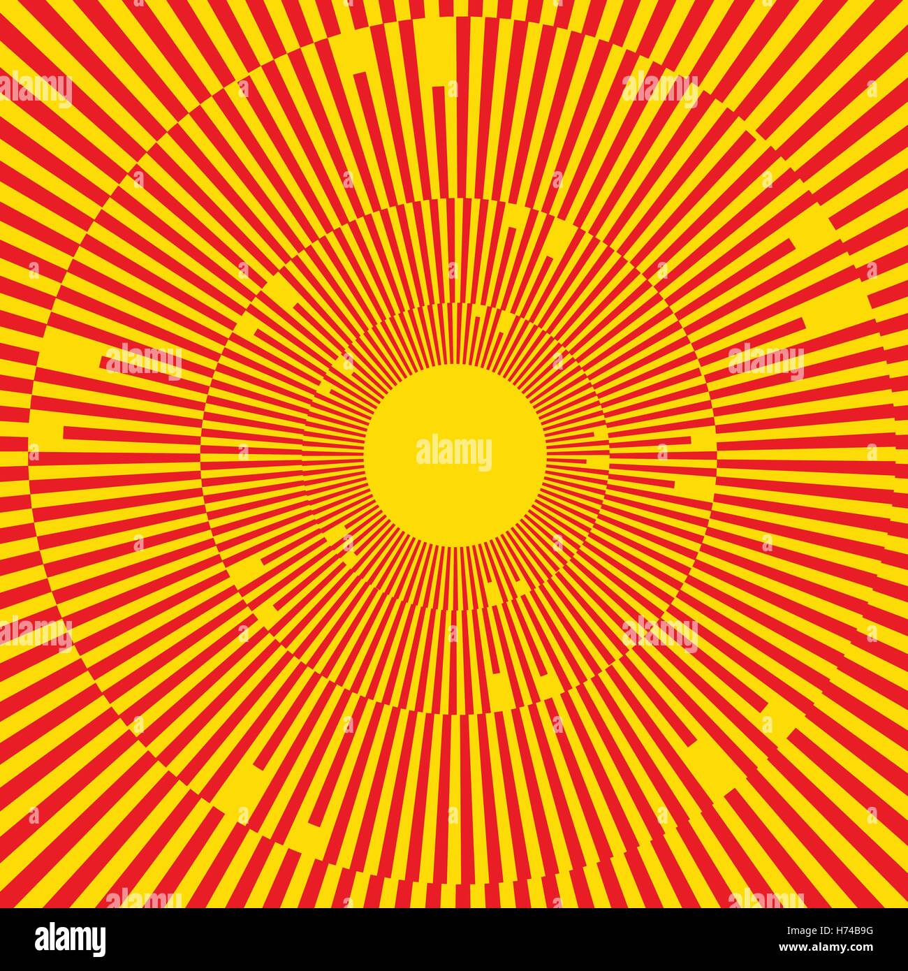 Illustration with rays, beams, radial - radiating lines. Abstract ...