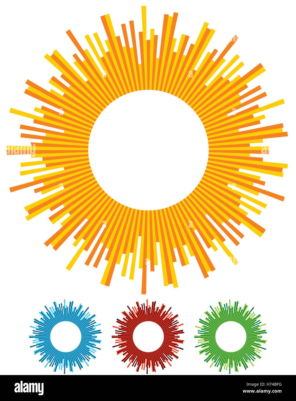 Illustration with rays, beams, radial - radiating lines. Abstract ...