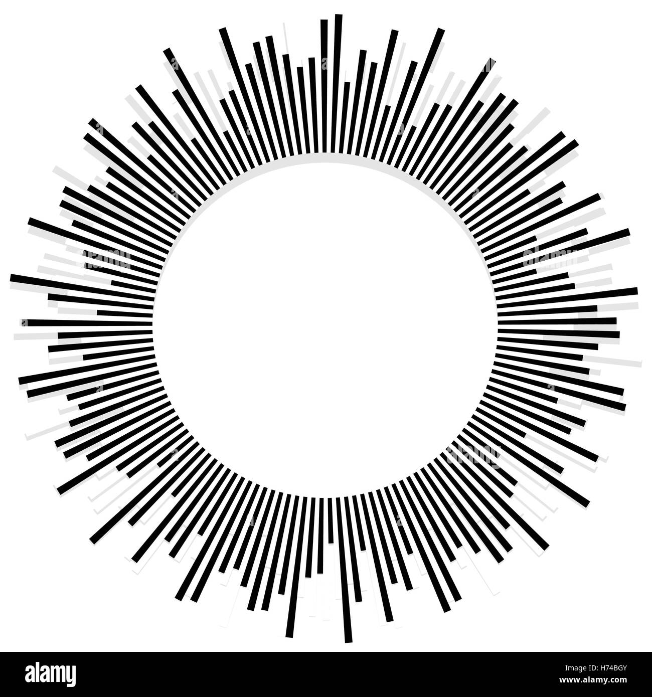 Illustration with rays, beams, radial - radiating lines. Abstract ...