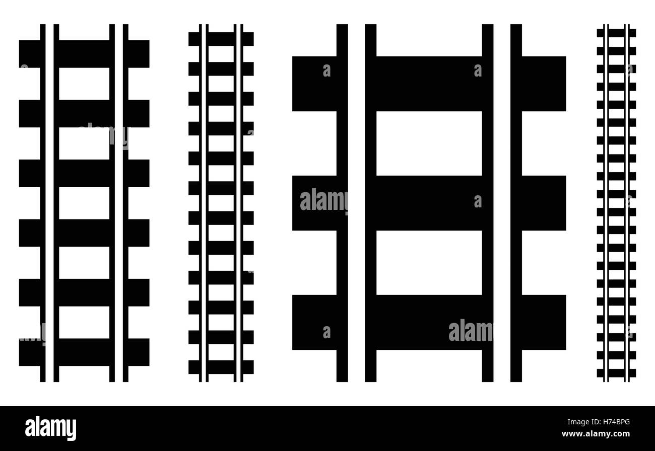 Illustration w railway track, rail road silhouette Stock Vector Image ...